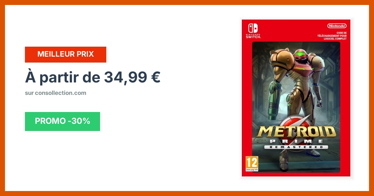 Metroid Prime Remastered Code pour Switch : tous les prix en ligne